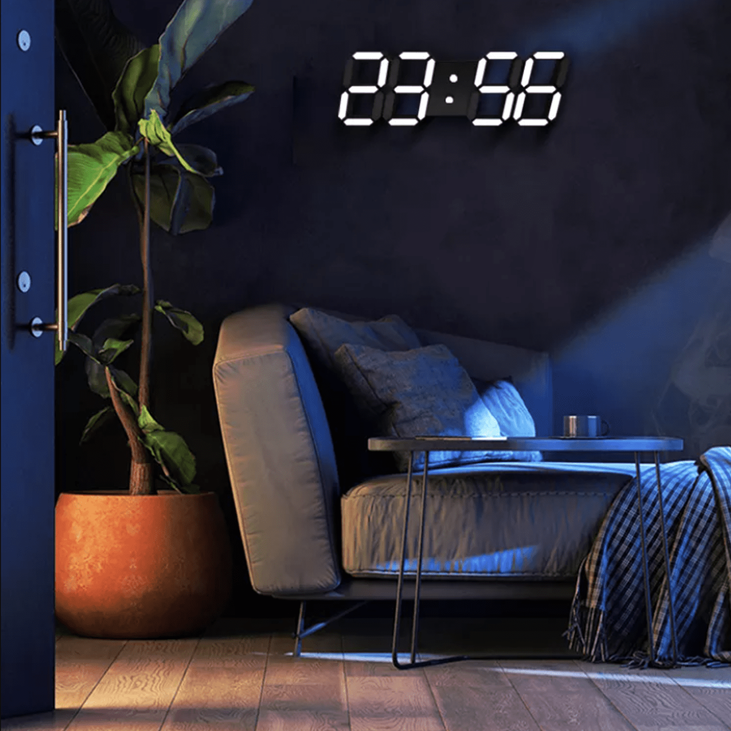Multi Function LED Wall Clock with Remote Control 15"